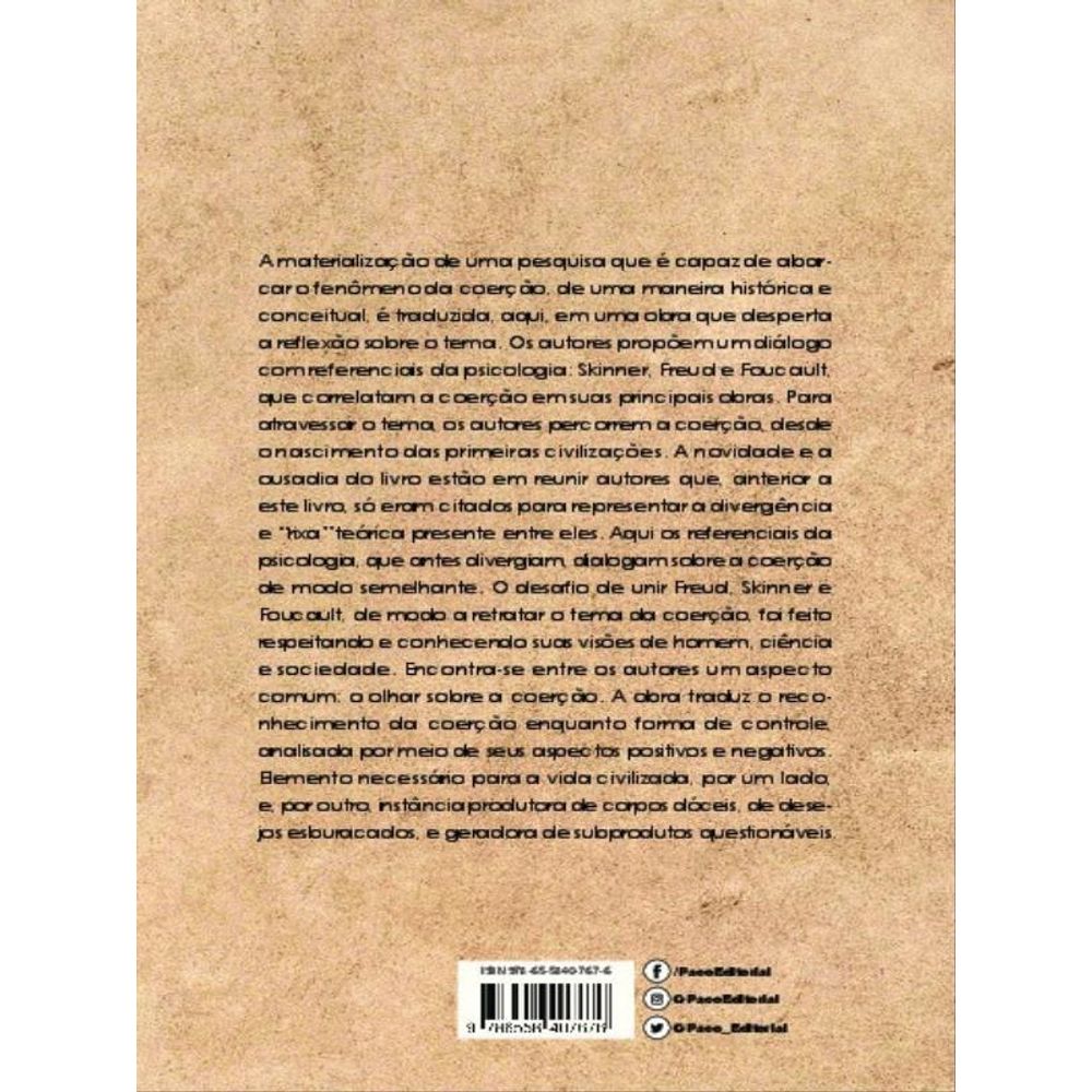 A COERÇÃO NAS TEORIAS DE FREUD, SKINNER E FOUCAULT - martinsfontespaulista