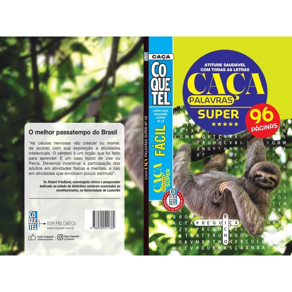 LIVRO COQUETEL CAÇA PALAVRAS SUPER ED 10 - martinsfontespaulista